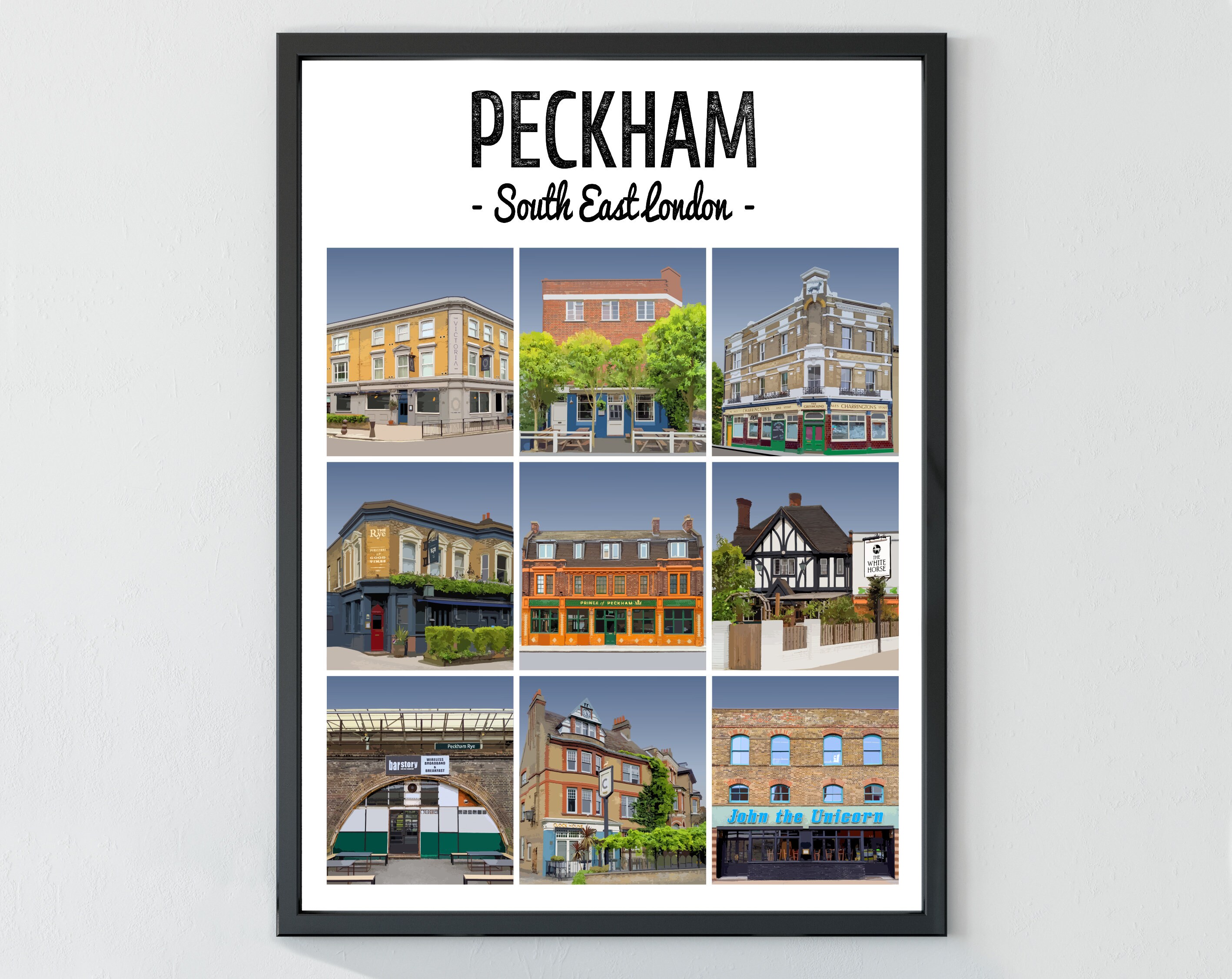 Peckham Poster Print, Pubs Print, South East London, the Montpelier ...