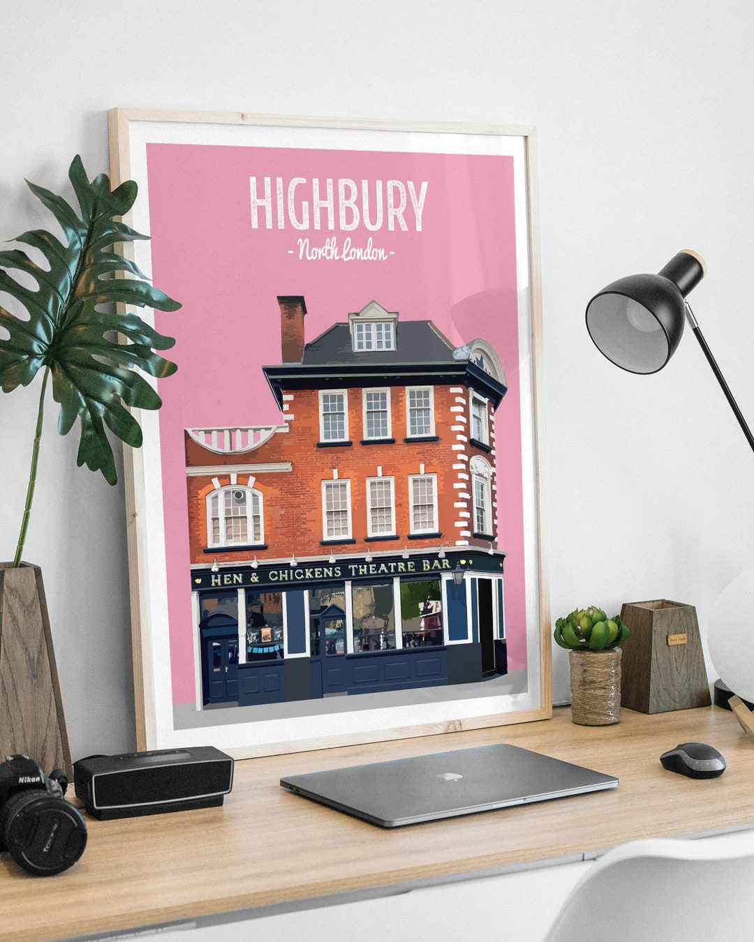 Highbury Print, the Hen and Chicken Bar, Islington Print, Local Pub ...
