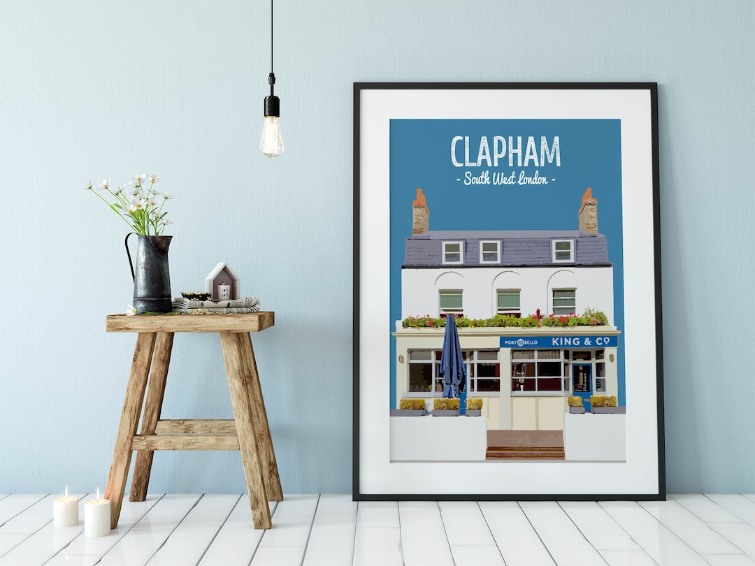 Clapham Poster Print, the King and Co Pub, Clapham Common, South West ...
