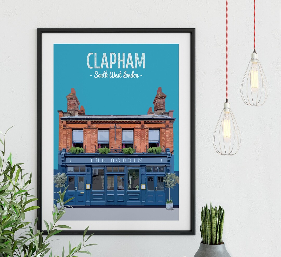 Clapham Poster Print, the Bobbin Pub, South West London, Customised ...
