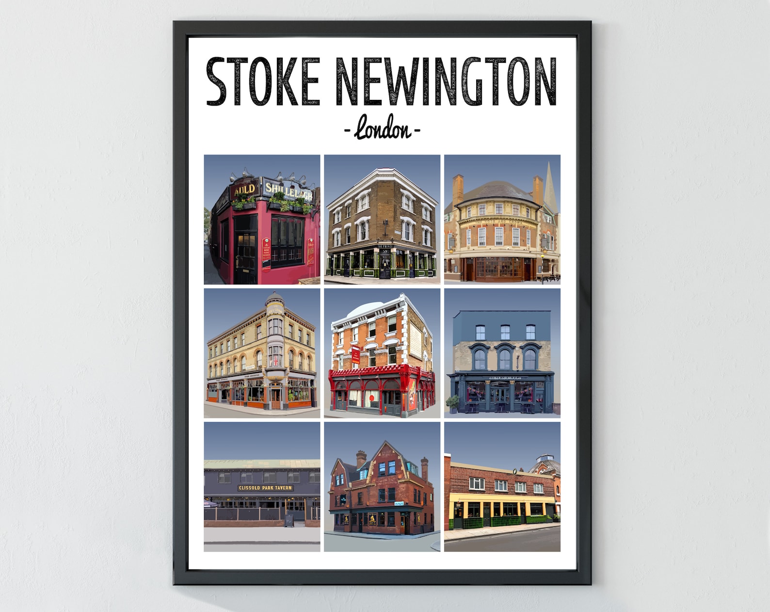Stoke Newington Pub Poster Print Church Street Stokey Pubs - Etsy