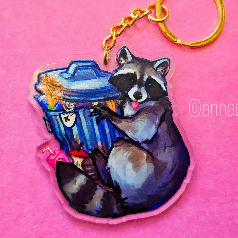 Trash Raccoon Keychain - Etsy UK