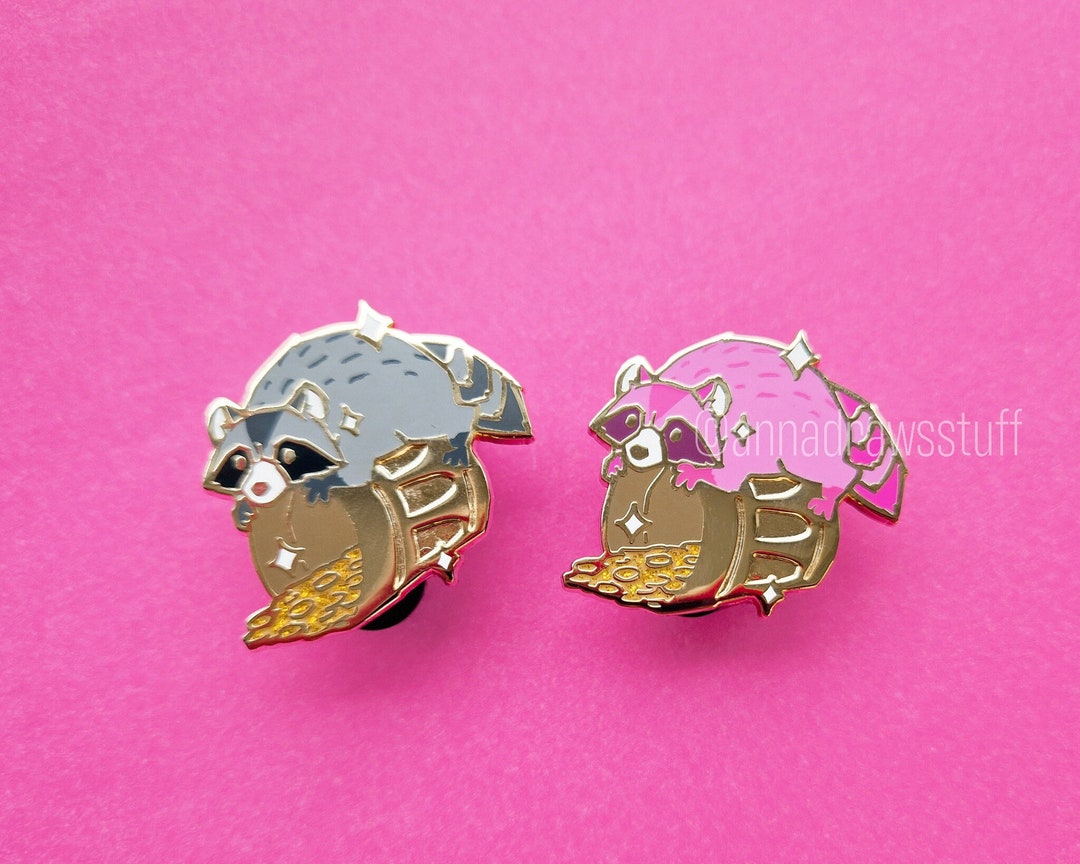 Treasure Raccoon Enamel Pin: Gold Plated Hard Enamel - Trash Dwellers ...