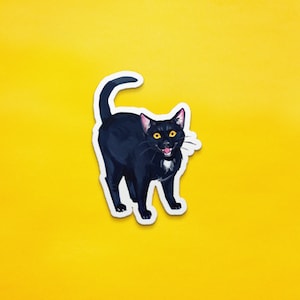 Black Cat Stickers - Waterproof Vinyl Stickers - Matte Finish - Etsy