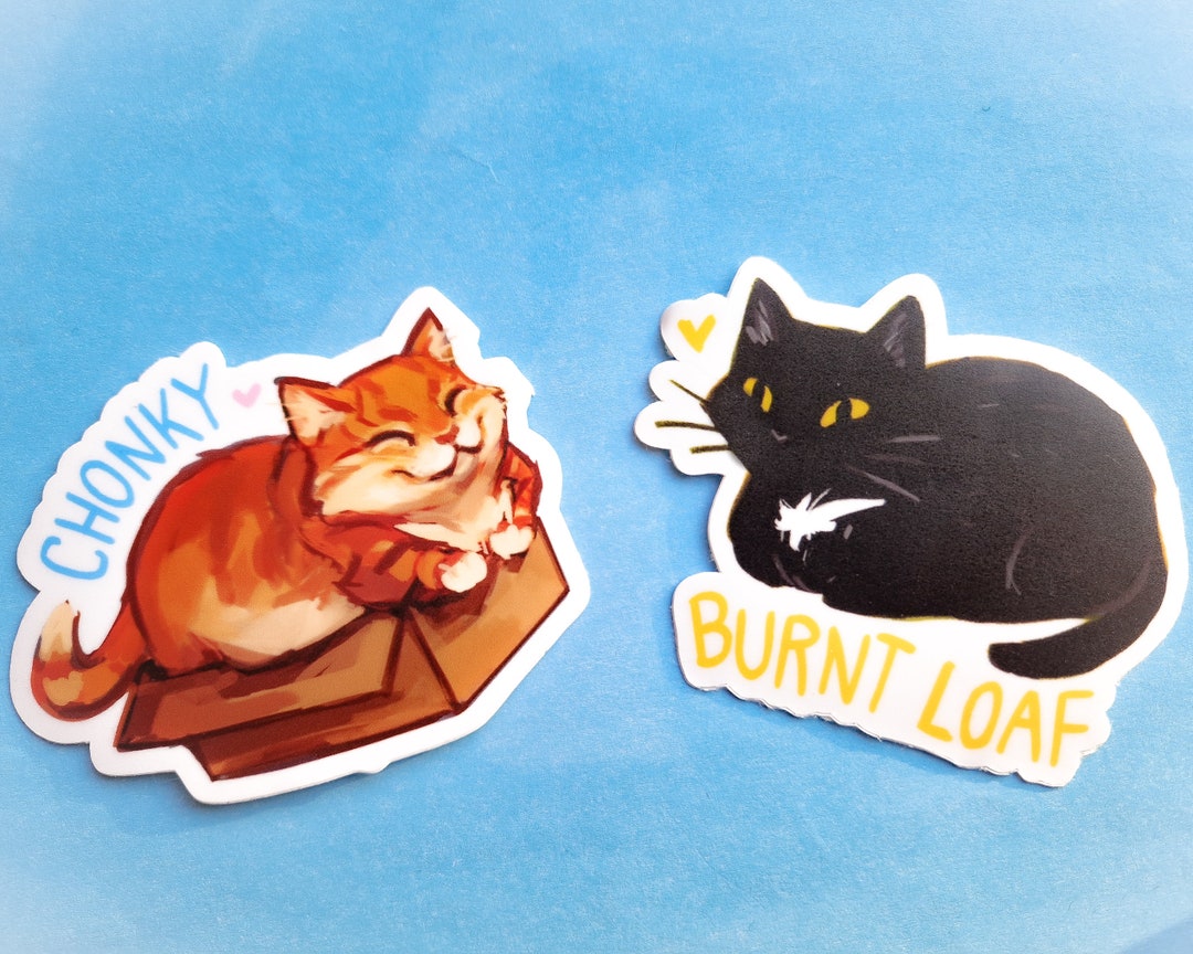 Cute Cat Stickers - Matte Weatherproof Vinyl Stickers - 3 Inches ...