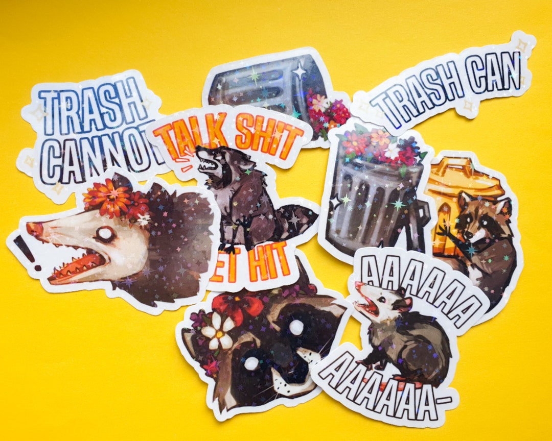 Trash Critters Sticker Pack - 9 Holographic Glossy Waterproof Stickers ...
