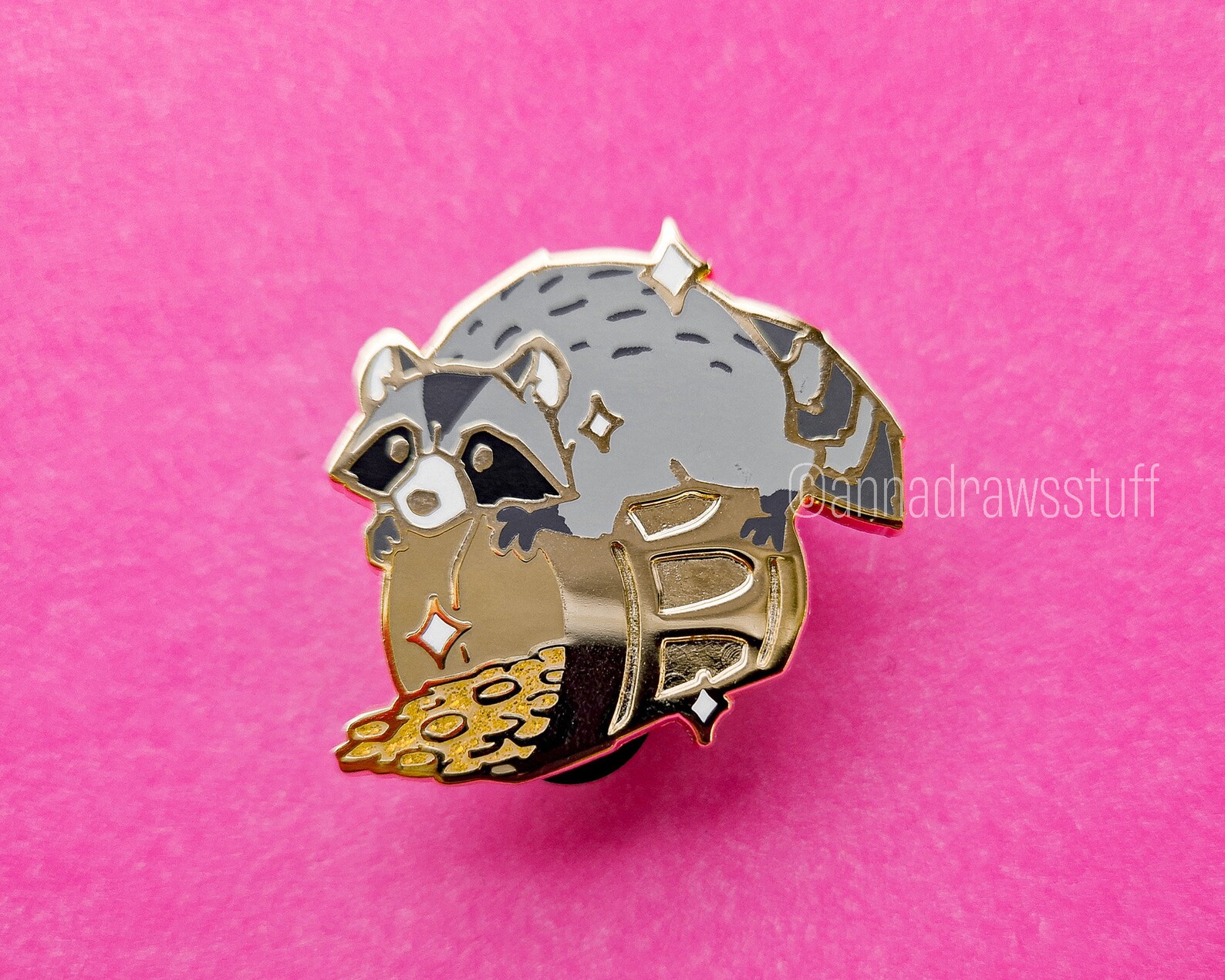 Treasure Raccoon Enamel Pin: Gold Plated Hard Enamel - Trash Dwellers ...