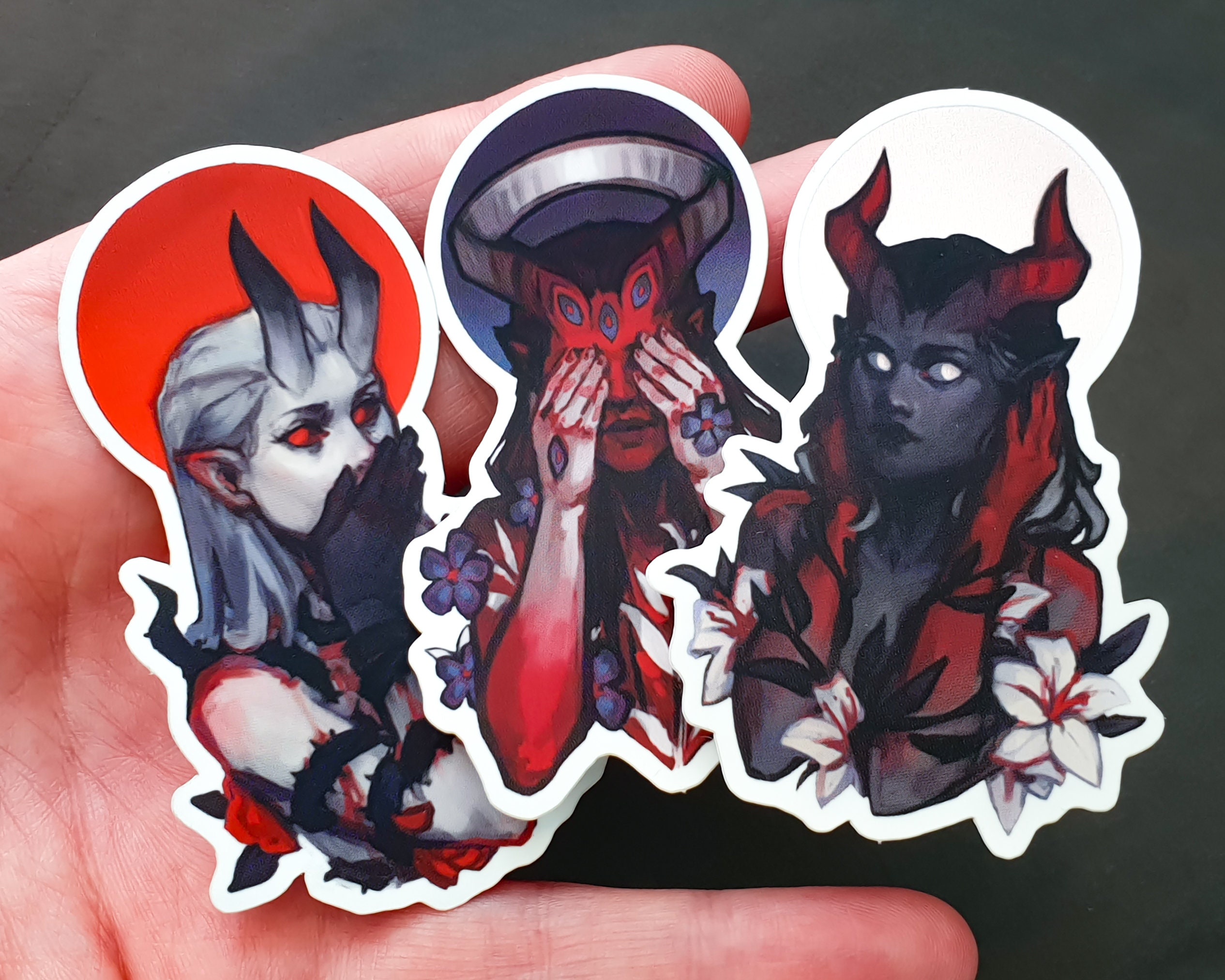 Demon Girl Stickers See No Evil Hear No Evil Speak No Evil - Etsy
