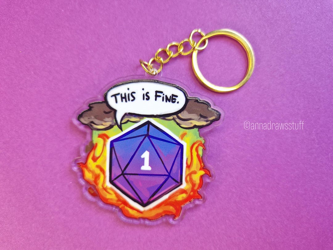 Critical Fail Dice Keychain - 2.5 Inch Double Sided Acrylic Keychain - Etsy