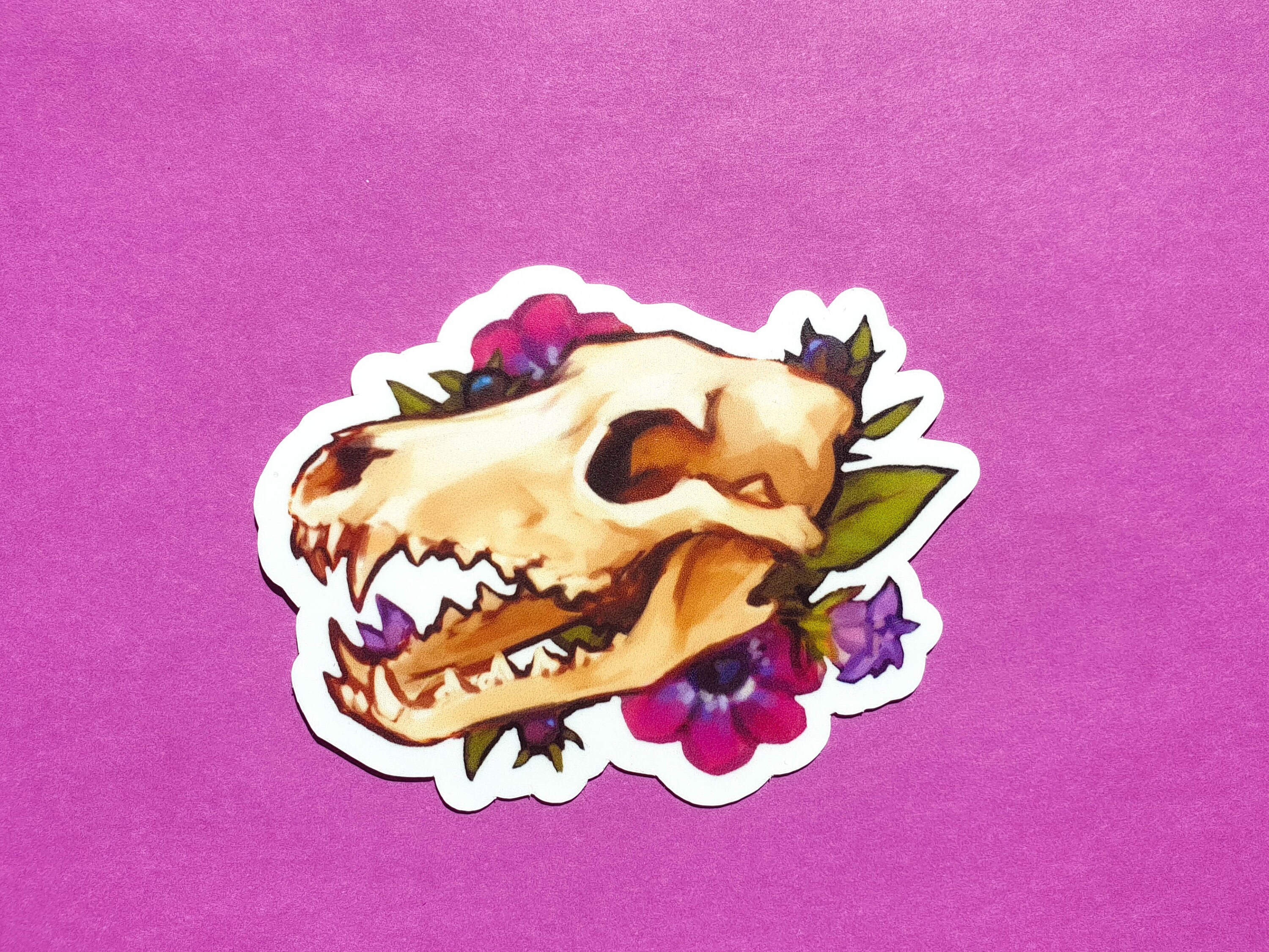 Vinyl Animal Skull Stickers 3x3inch Alligator deer cat | Etsy
