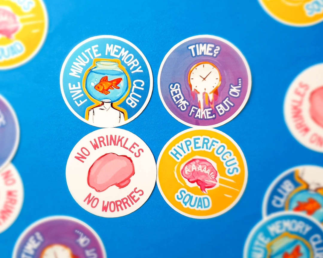 ADHD Sticker Pack - Waterproof Matte Vinyl Stickers - 4 Stickers - Etsy