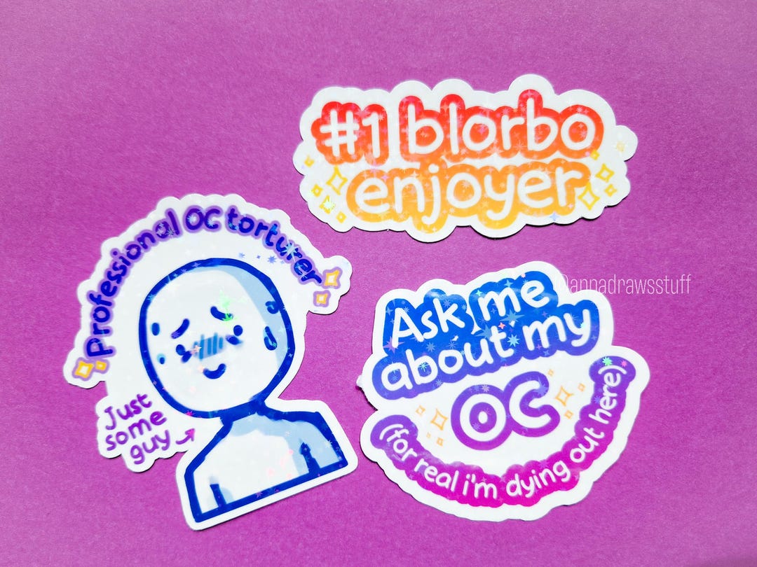 Original Character OC Stickers - 3 Inch Holographic Vinyl Stickers - Etsy