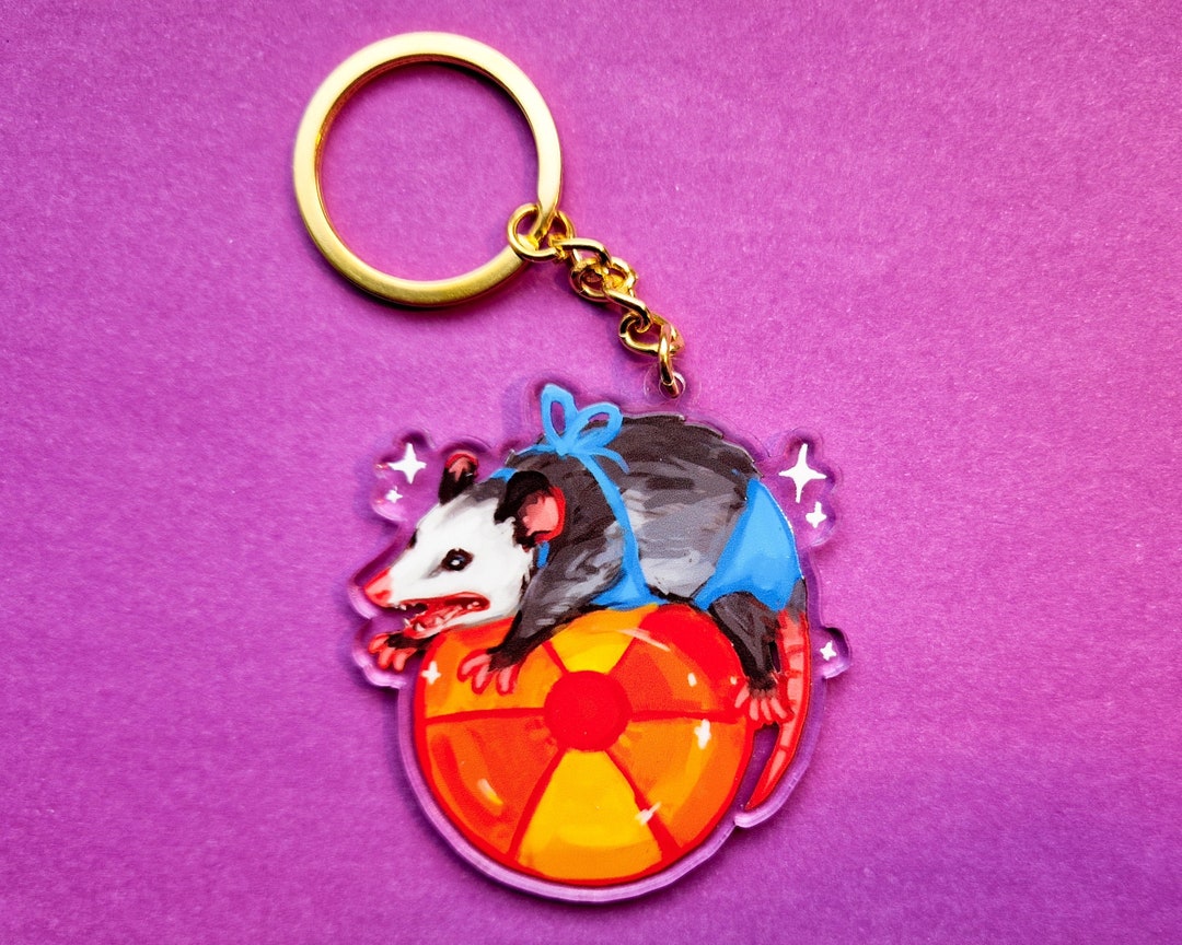 Beach Ball Possum Keychain - 2.5 Inch Double Sided Acrylic Keychain - Etsy