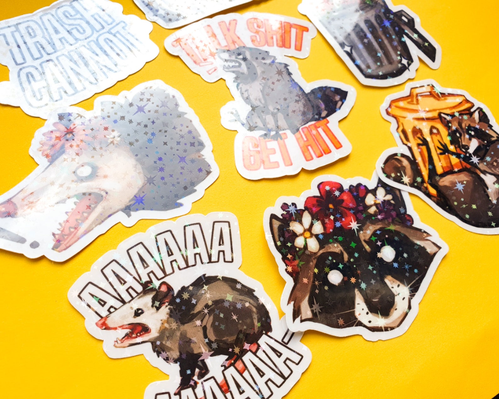 Trash Critters Sticker Pack - 9 Holographic Glossy Waterproof Stickers ...