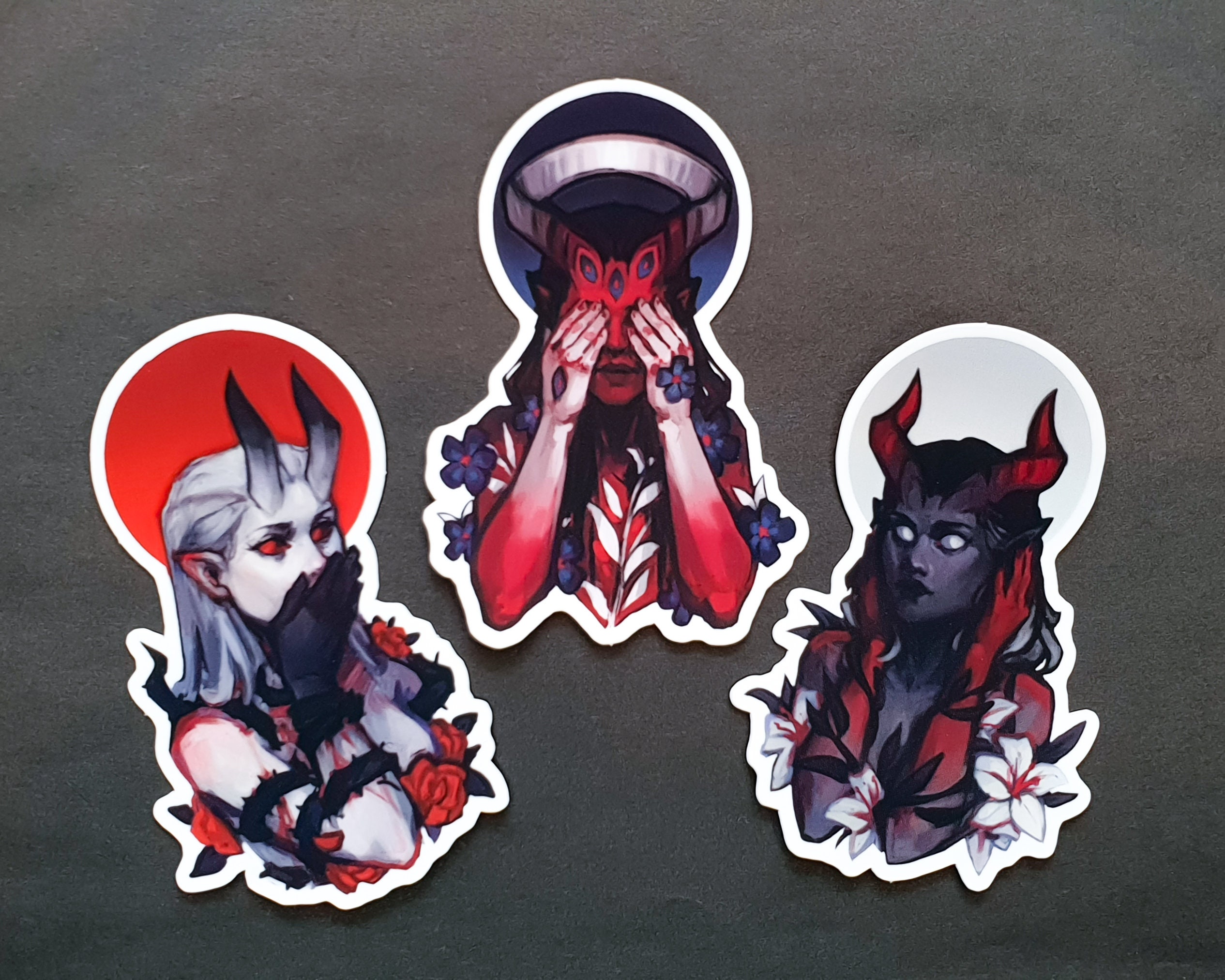 Demon Girl Stickers See No Evil Hear No Evil Speak No Evil - Etsy