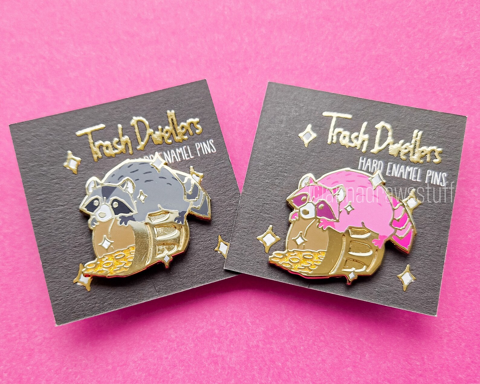 Treasure Raccoon Enamel Pin: Gold Plated Hard Enamel - Trash Dwellers ...