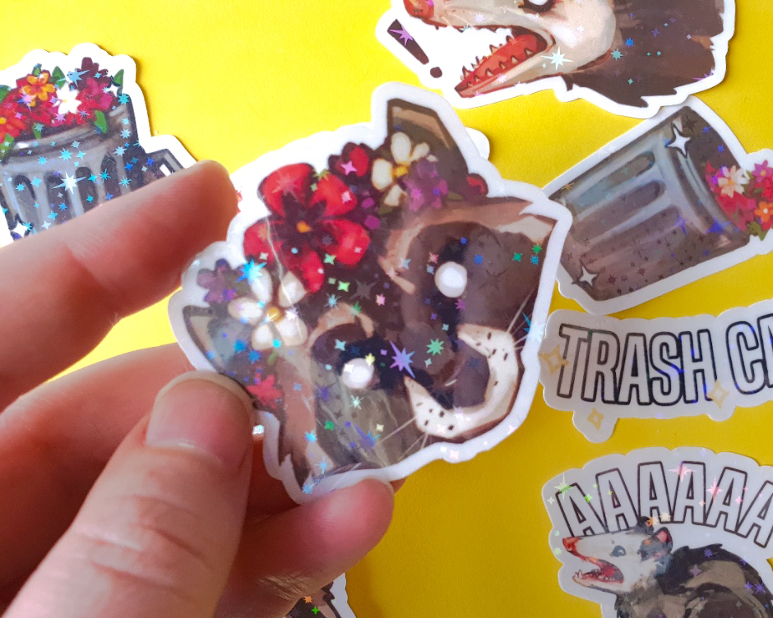 Trash Critters Sticker Pack - 9 Holographic Glossy Waterproof Stickers ...