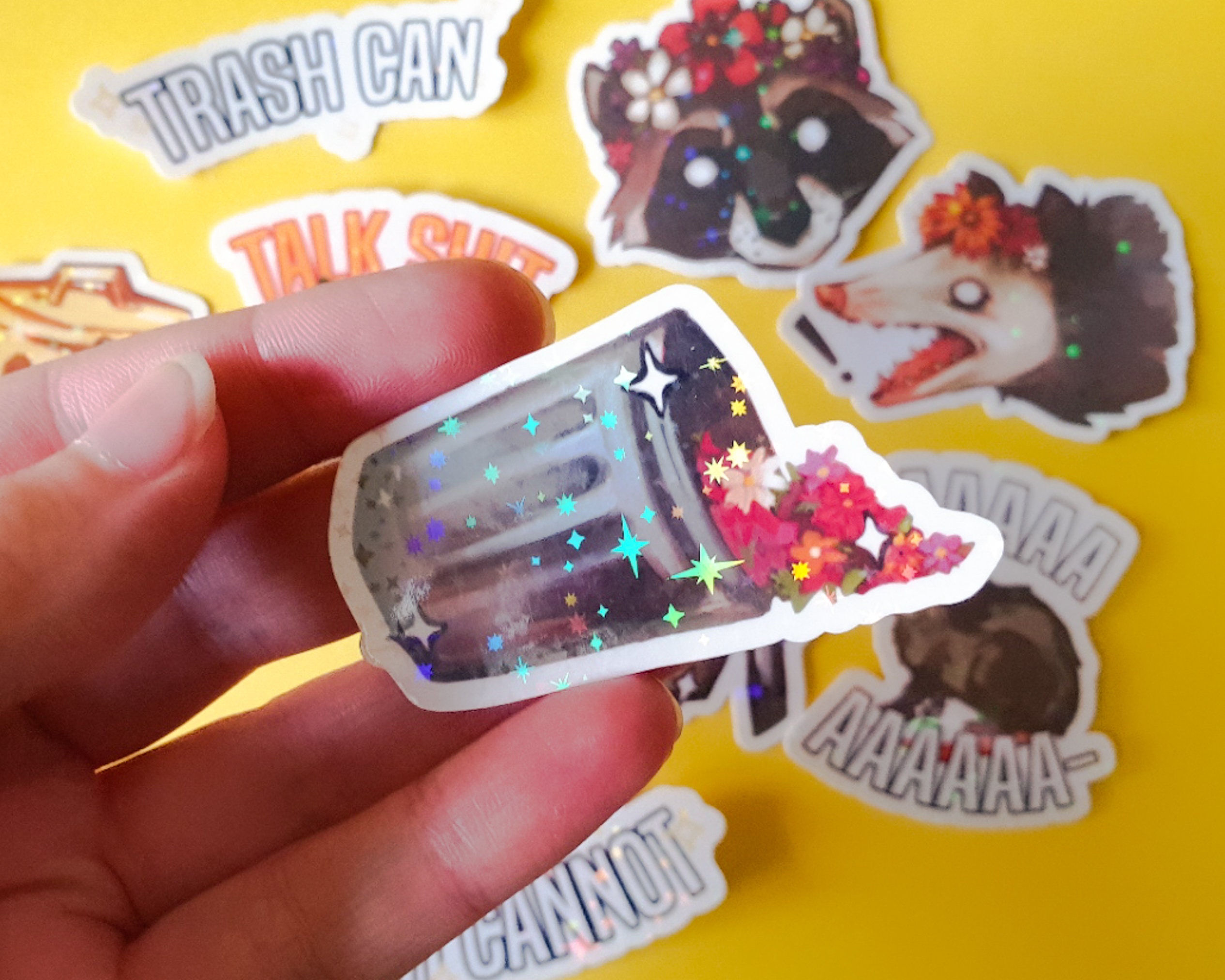 Trash Critters Sticker Pack - 9 Holographic Glossy Waterproof Stickers ...