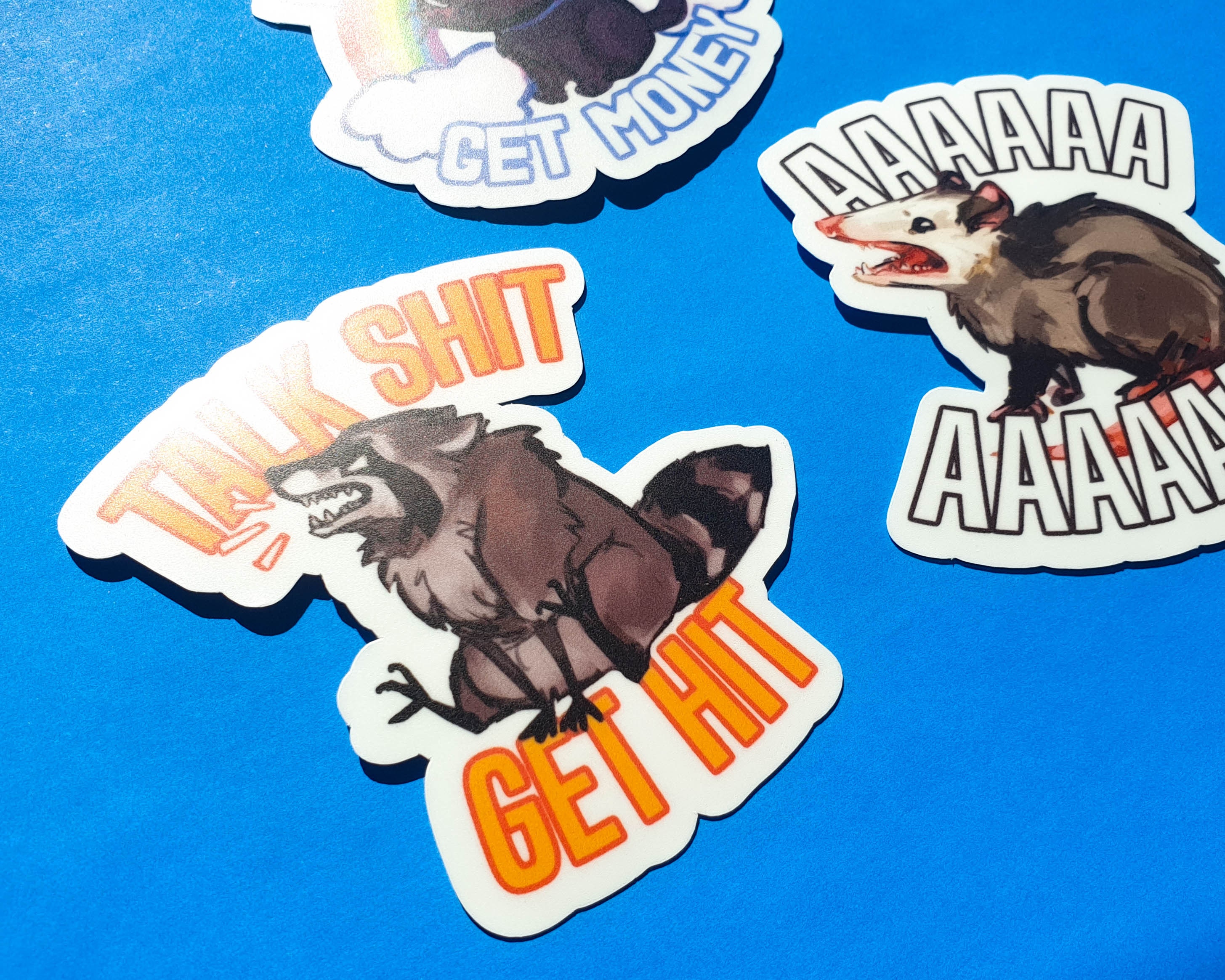 Rude Animal Stickers Kitten Raccoon and Oppossum Matte - Etsy