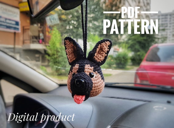 Crochet Keychain Pattern Cute Car Accessories Dog German - Etsy