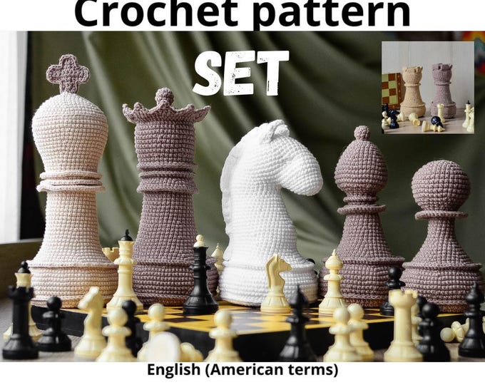 Chess Set Crochet Pattern, Chess Amigurumi, Chess Crochet Pattern ...