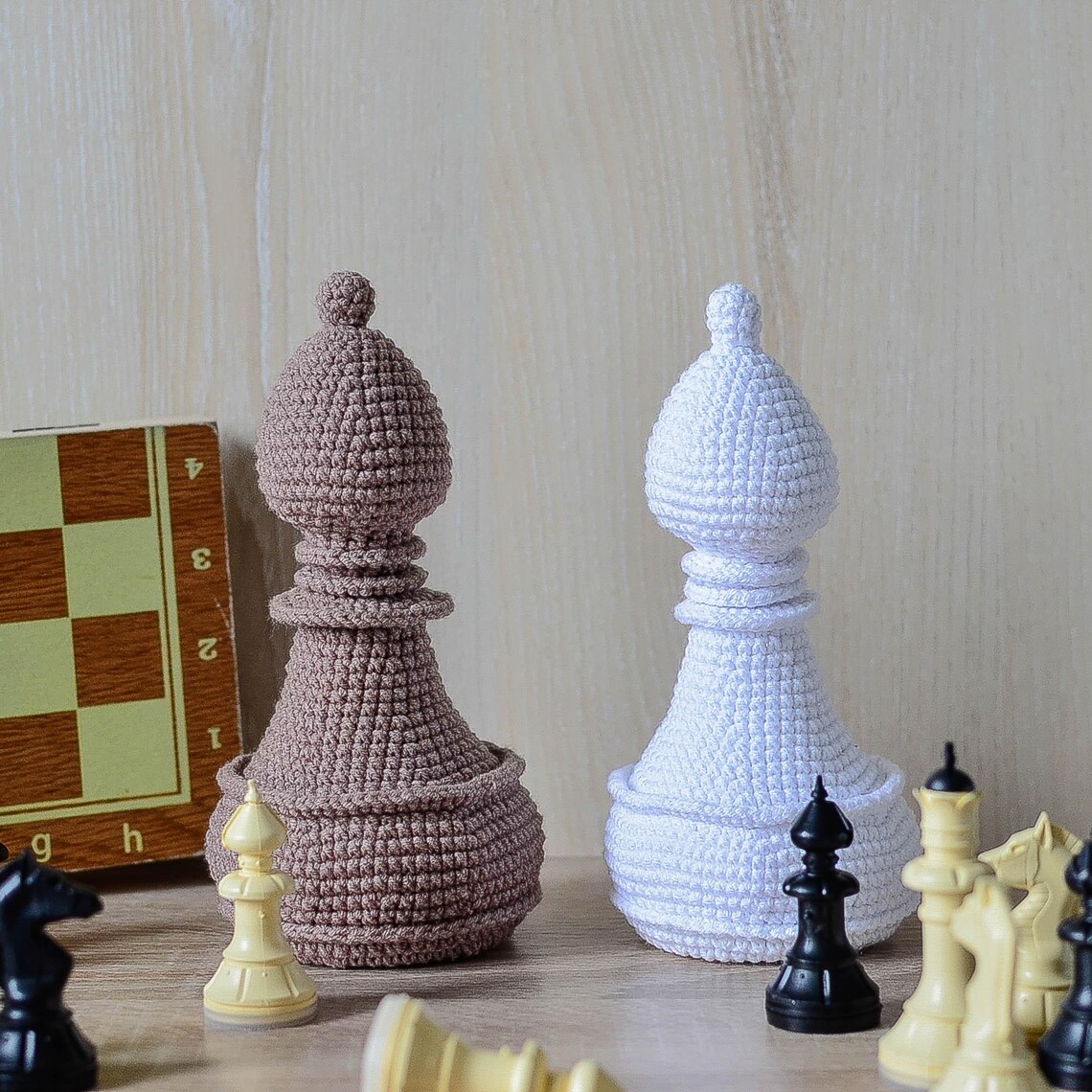 No Sew Chess Set Crochet Pattern – QUEEN, KING, Rook, Pawn, Knight ...