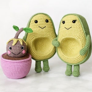 Avocado Family Crochet Pattern - Amigurumi Baby and Mum Avocado ...