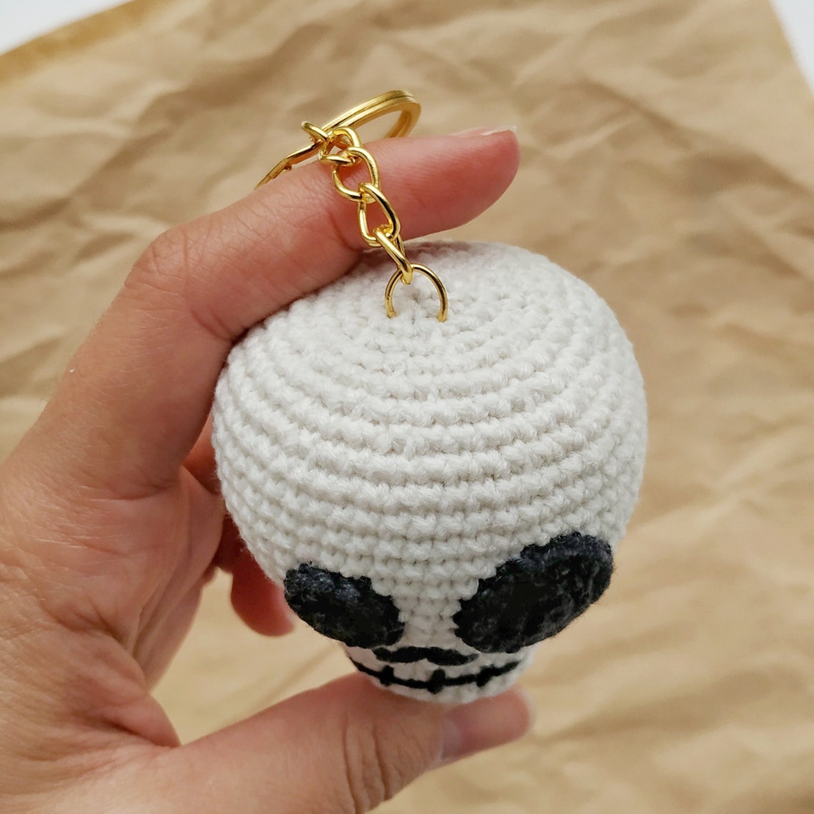 Crochet Keychain Pattern PDF in English Skull Keychain - Etsy