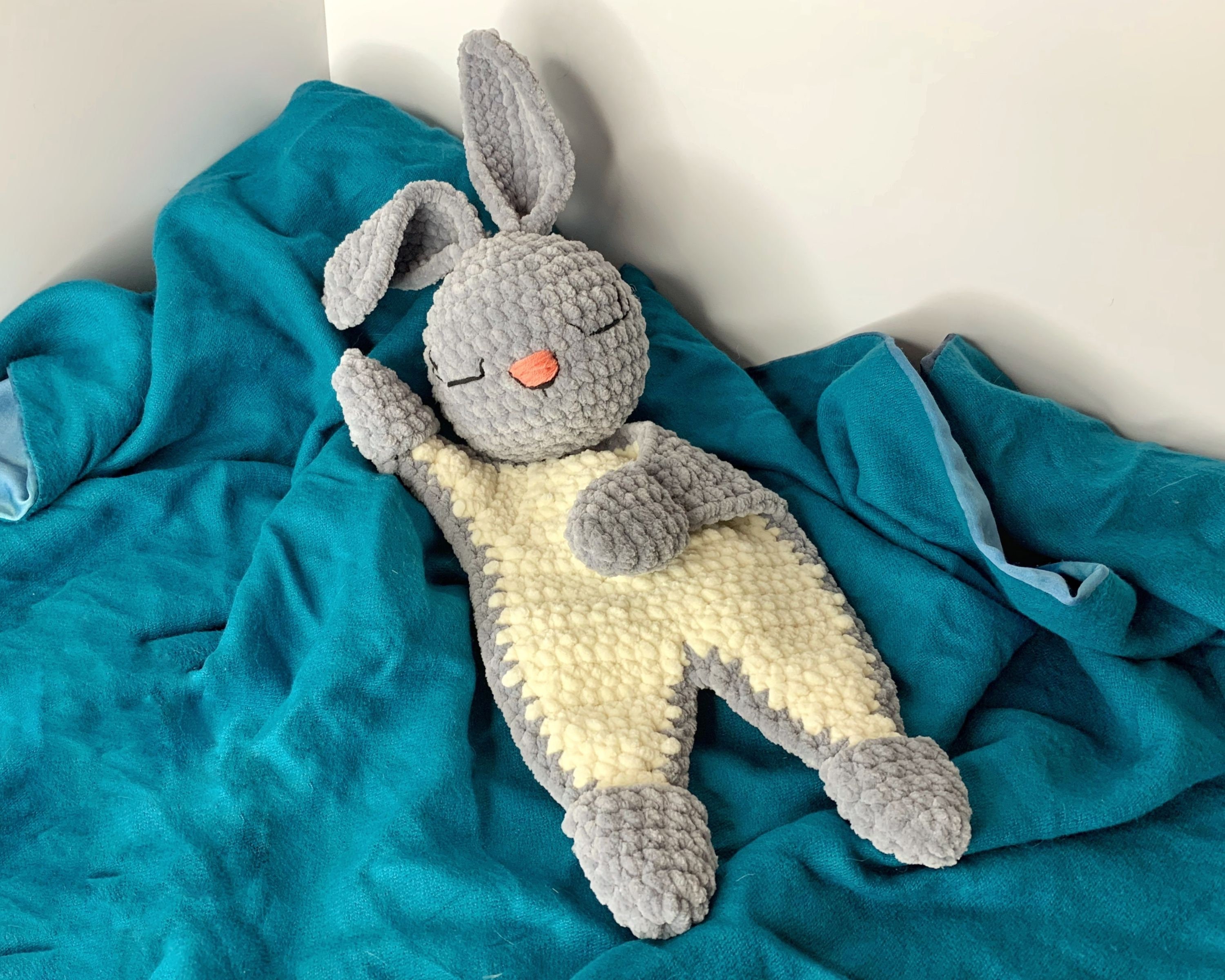 BUNNY Plush Lovey Crochet Pattern Rabbit Security Blanket | Etsy