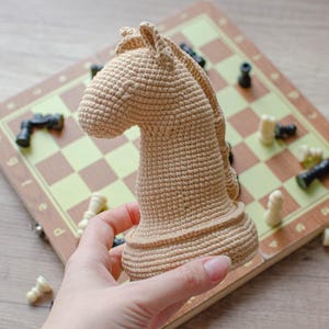 No Sew Chess Piece KNIGHT Crochet Pattern, Amigurumi Chess Piece KNIGHT ...