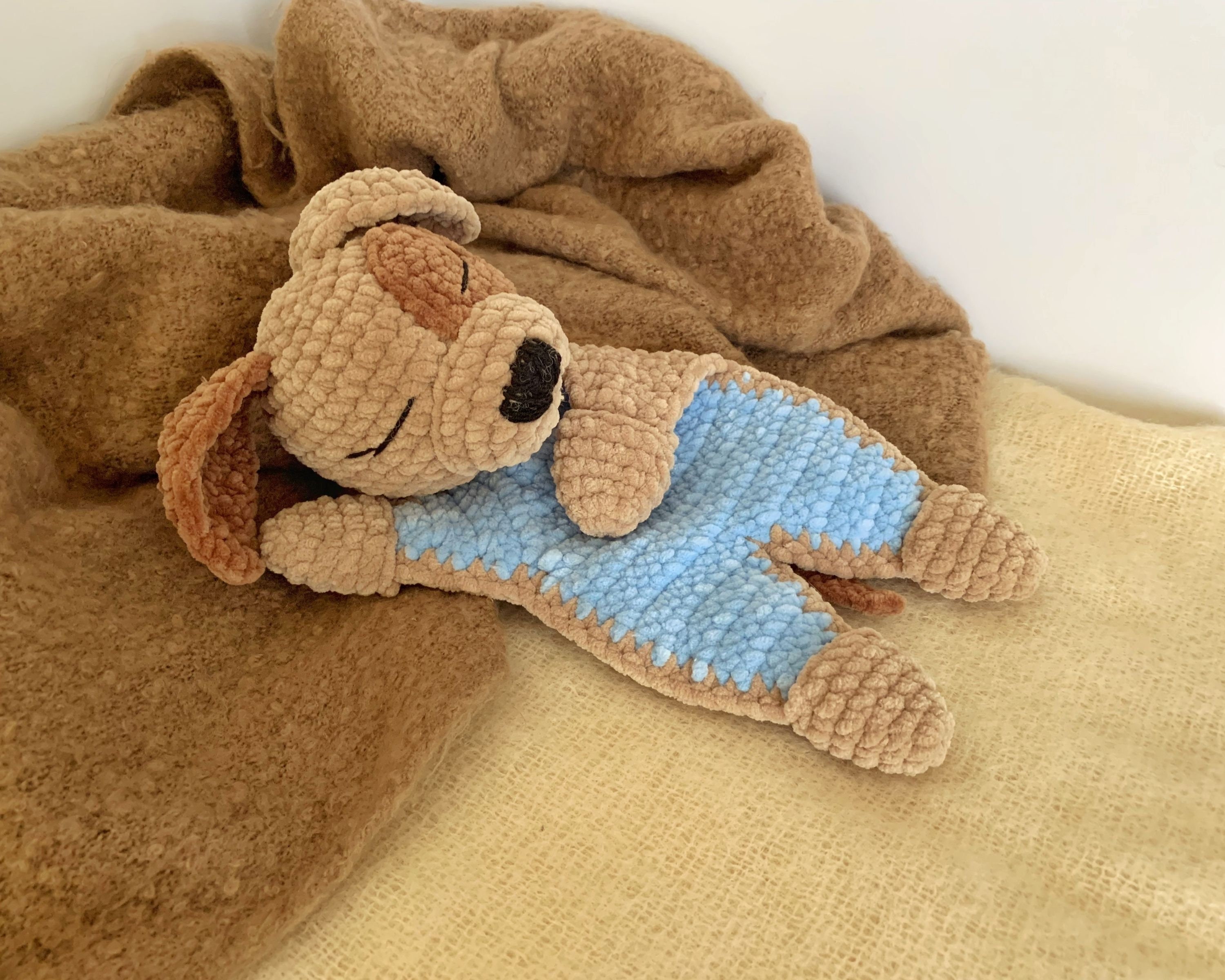 PUPPY Plush Lovey Crochet Pattern Dog Security Blanket Toy - Etsy