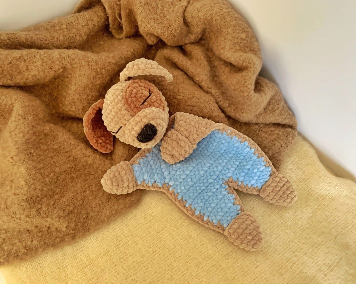 PUPPY Plush Lovey Crochet Pattern Dog Security Blanket Toy - Etsy