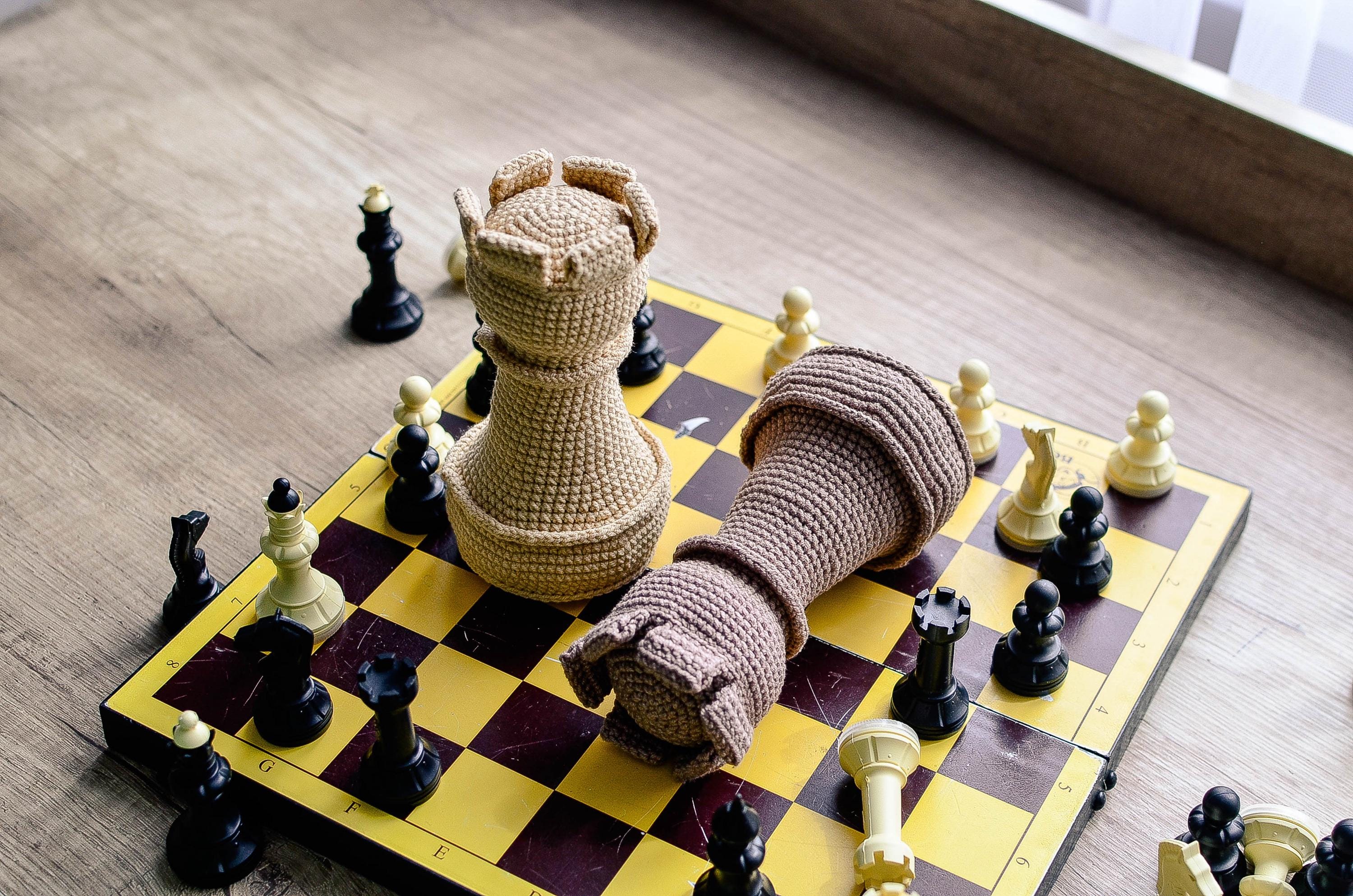 No Sew Chess Piece ROOK Crochet Pattern, Amigurumi Chess Piece ROOK ...