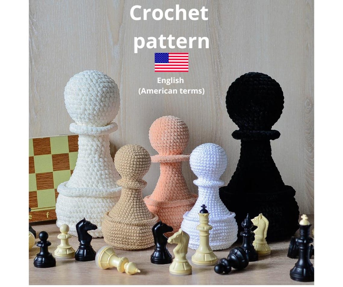 No Sew Chess Piece PAWN Crochet Pattern, Amigurumi Chess Piece PAWN ...