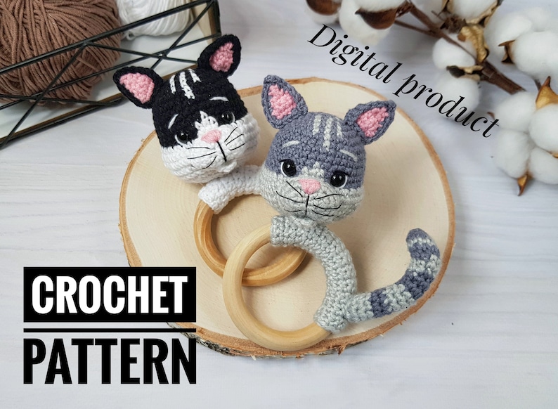 Baby Rattle Crochet Cat Pattern Amigurumi Cat Cat Stuffed | Etsy
