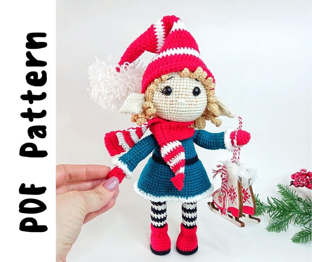 PDF Crochet Pattern Christmas Elfina,elf Doll, Elf Doll Pattern, Elfin ...