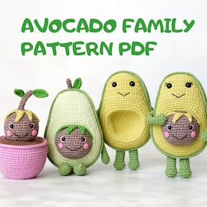 Avocado Family Crochet Pattern - Amigurumi Baby and Mum Avocado ...