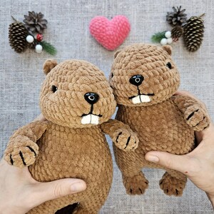 CROCHET BEAVER & NUTRIA Pattern, Amigurumi Plush Capybara, Gopher ...
