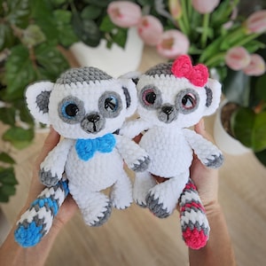 CROCHET LEMUR PATTERN, Amigurumi Plush Lemur Pdf Tutorial, Low Sew ...