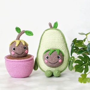 Avocado Family Crochet Pattern - Amigurumi Baby and Mum Avocado ...