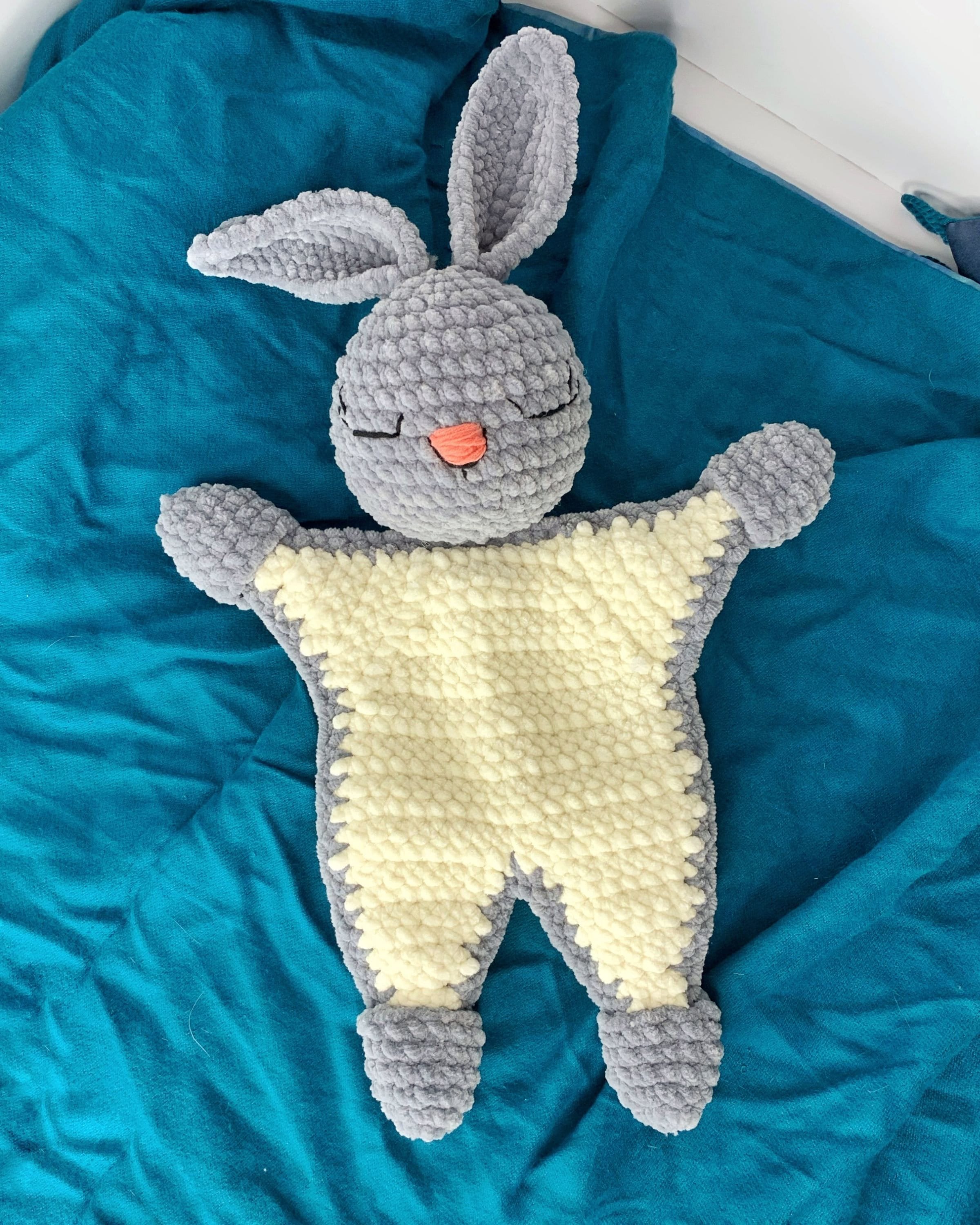 BUNNY Plush Lovey Crochet Pattern Rabbit Security Blanket | Etsy