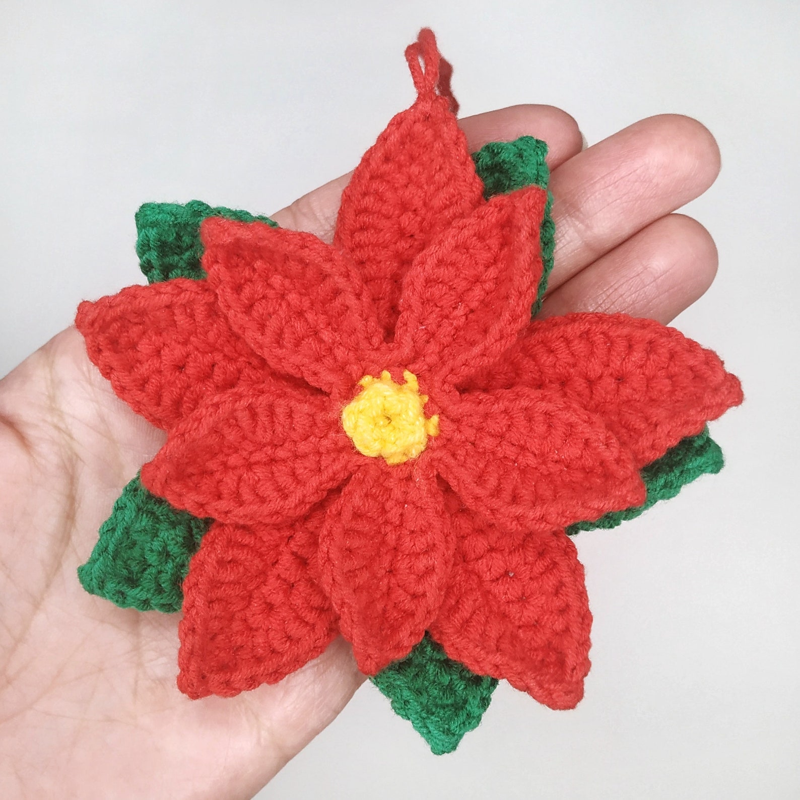 Crochet Pattern Poinsettia Crochet Christmas Ornament - Etsy