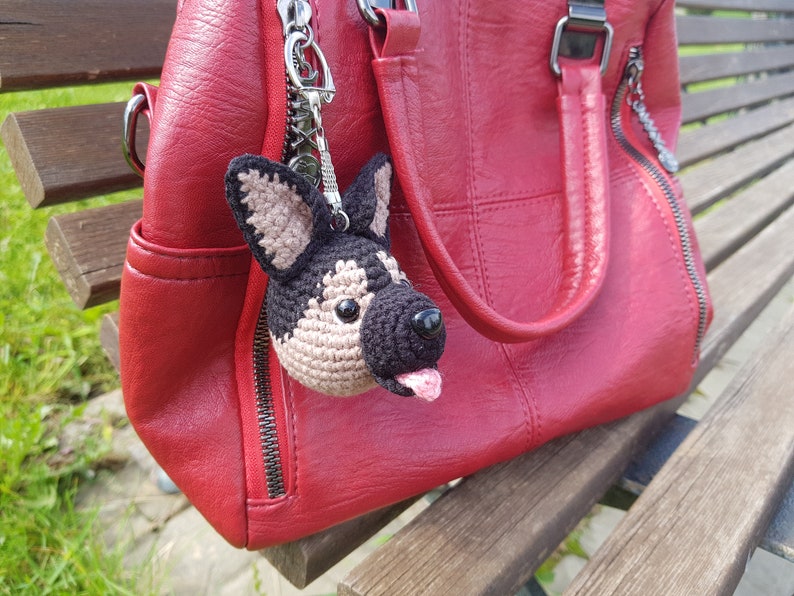 Crochet Keychain Pattern Cute Car Accessories Dog German - Etsy