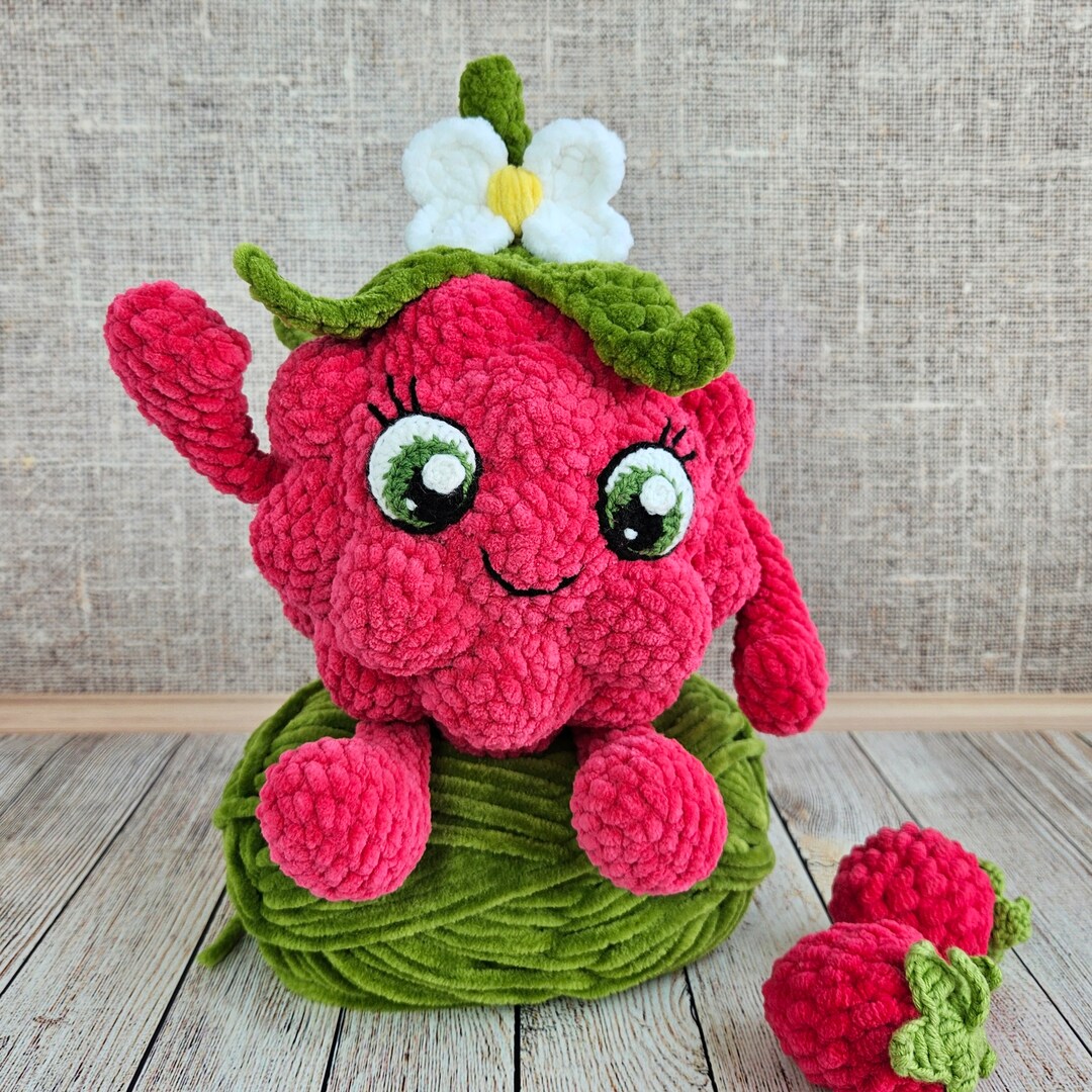 CROCHET RASPBERRY PATTERN, Amigurumi Raspberry or Blackberry With Eyes ...