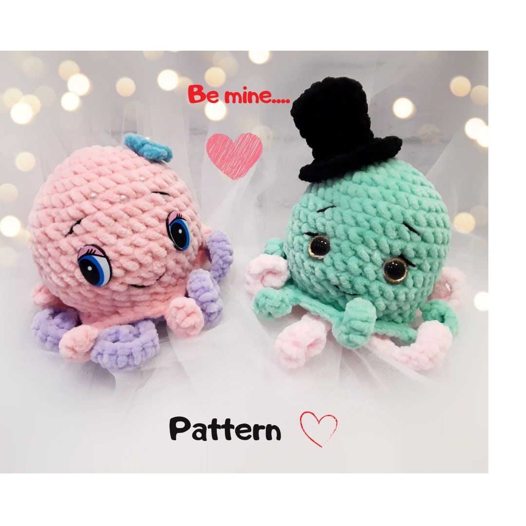Octopus Plush Pattern,love Valentine’s Day Toy Amigurumi Pattern ...