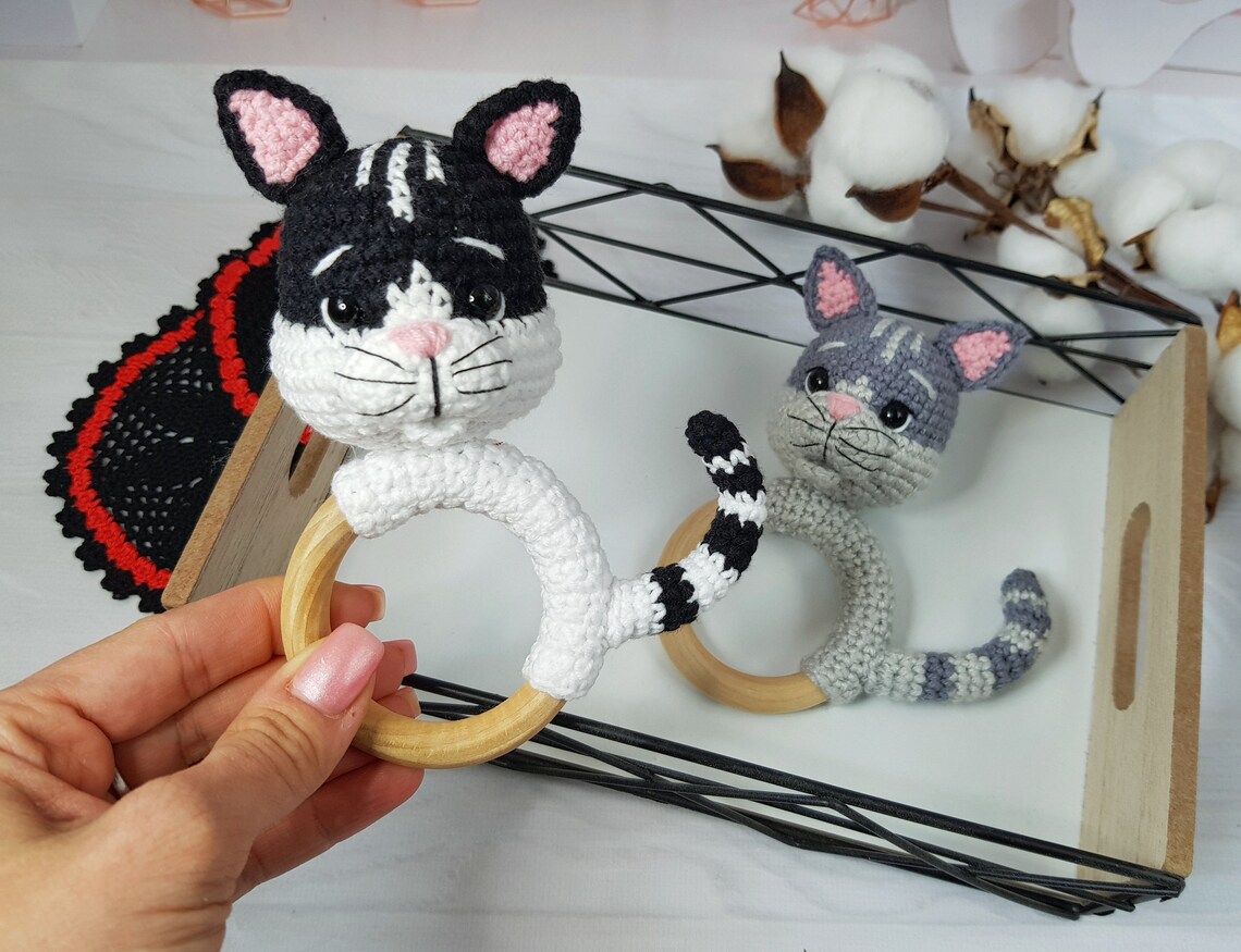 Baby Rattle Crochet Cat Pattern Amigurumi Cat Cat Stuffed | Etsy
