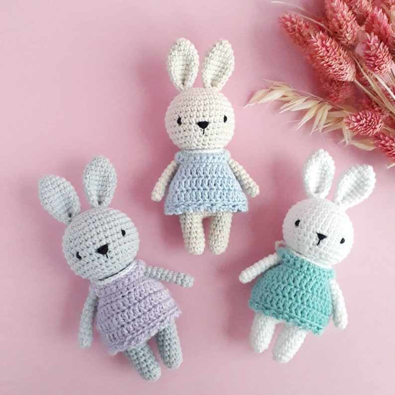Bunny in Dress Amigurumi Crochet Pattern for Beginners PDF - Etsy