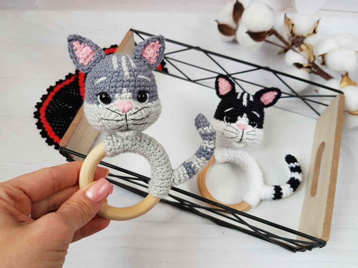 Baby Rattle Crochet Cat Pattern Amigurumi Cat Cat Stuffed | Etsy