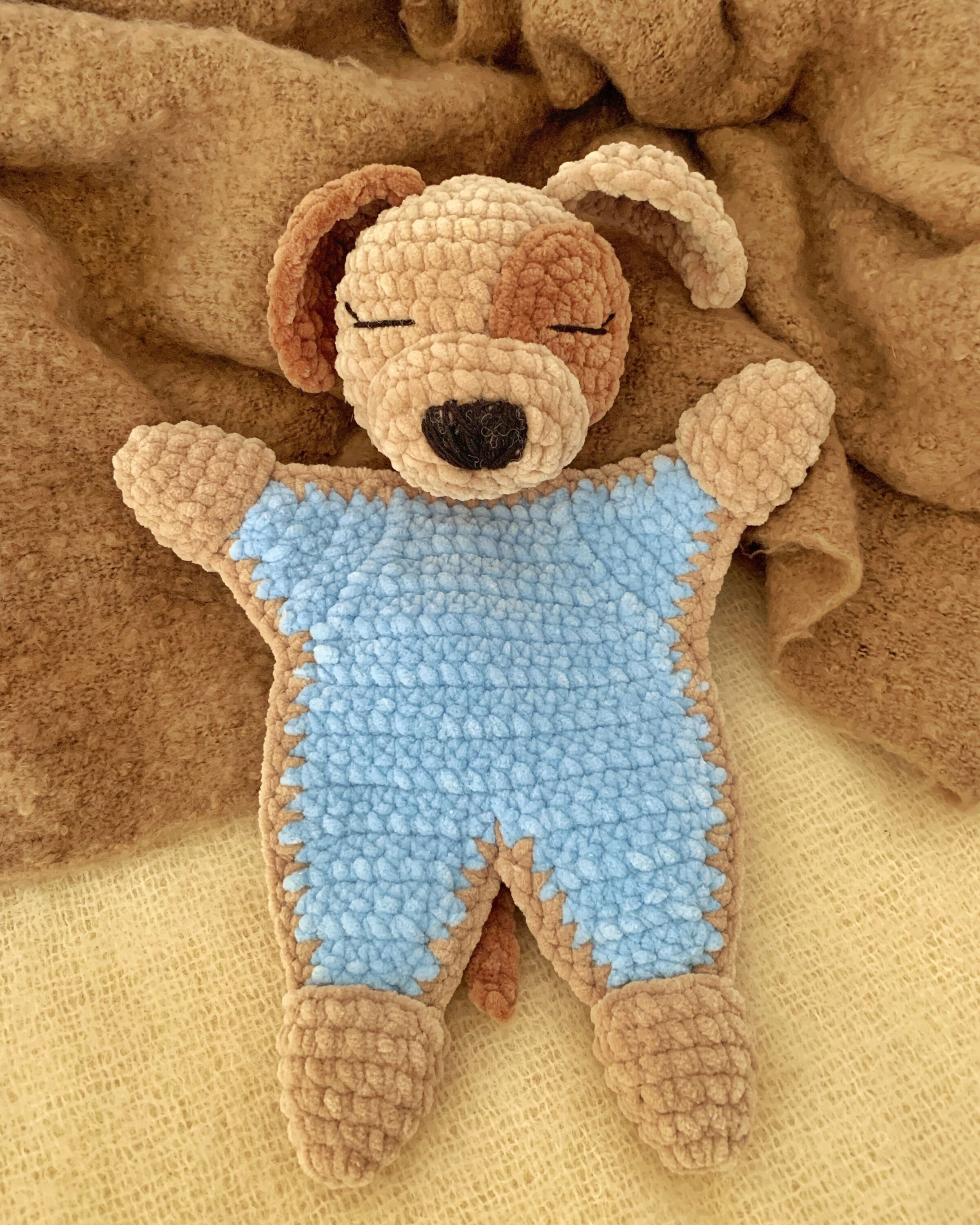 PUPPY Plush Lovey Crochet Pattern Dog Security Blanket Toy - Etsy