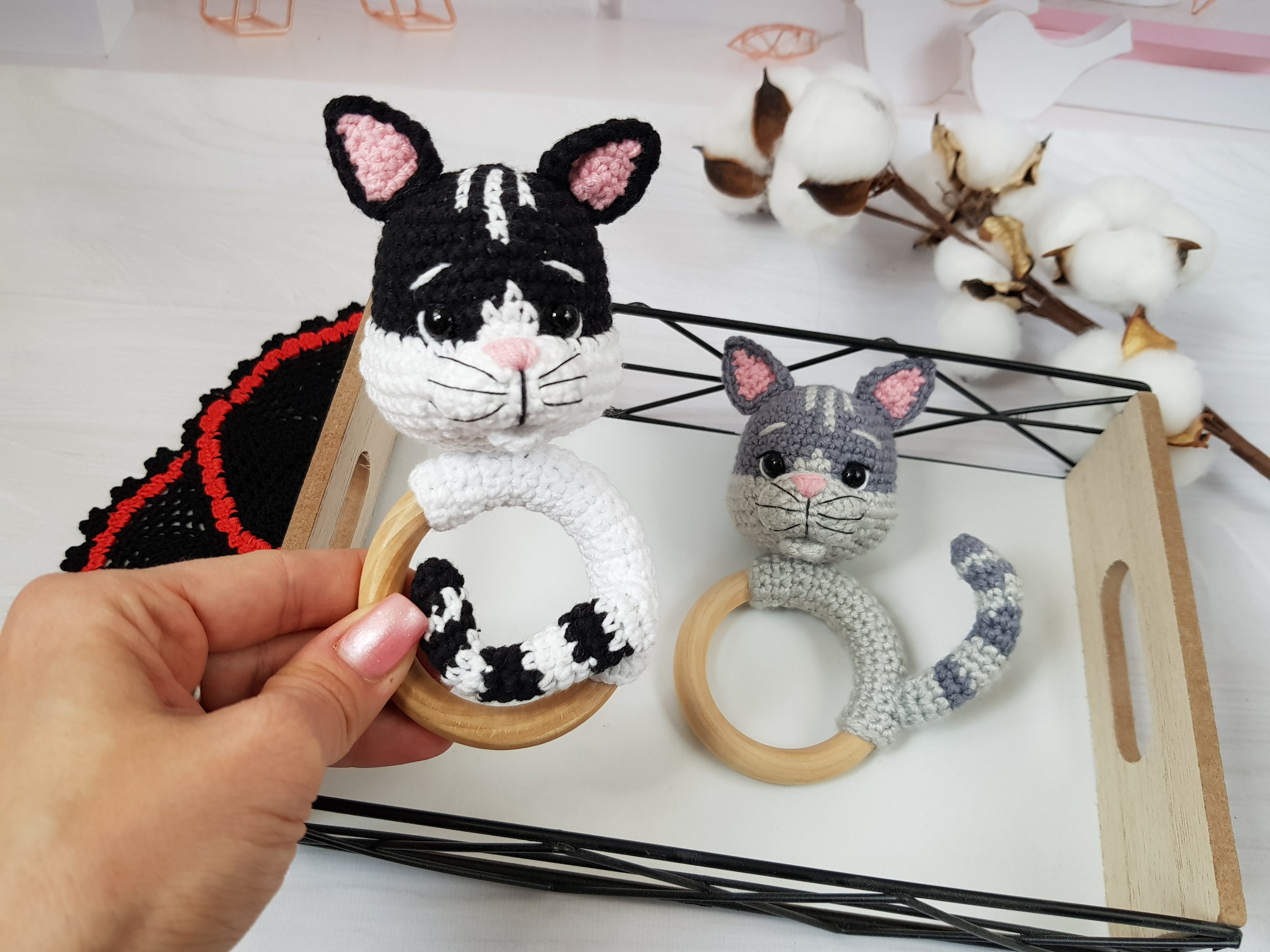 Baby Rattle Crochet Cat Pattern Amigurumi Cat Cat Stuffed | Etsy